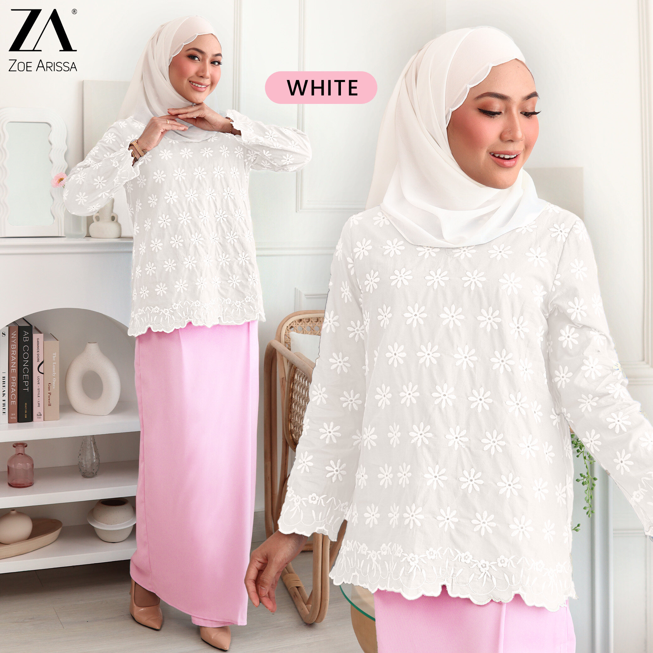BAJU KURUNG SULAM LACE Baju Raya 2023 PASTEL MODEN BARU PLAIN Zoe ...