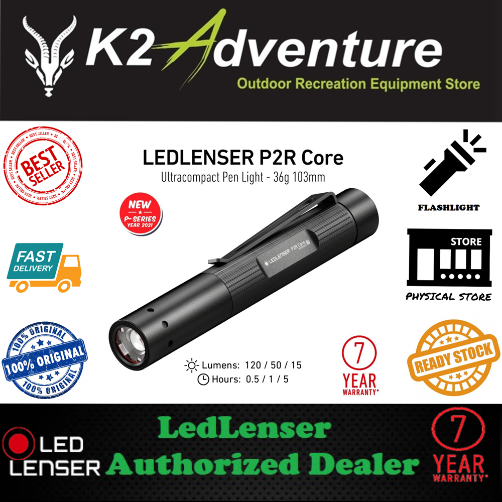 LED LENSER P2R CORE RECHARGEABLE FLASHLIGHT 120 LUMENS (100% Authentic ...