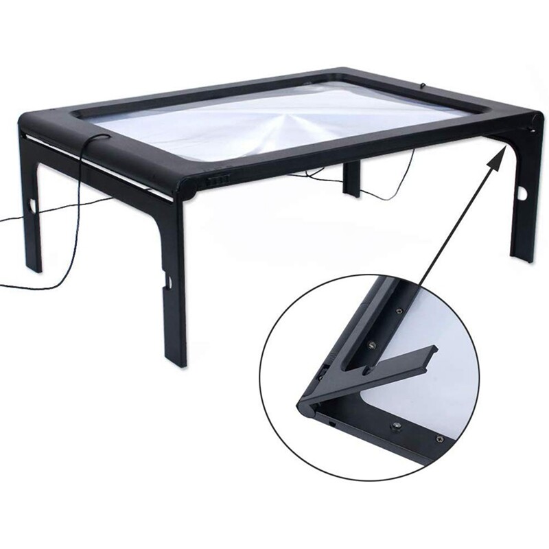 3X Full Page Magnifying Glass for Reading, Hands-Free Large Rectangular ...