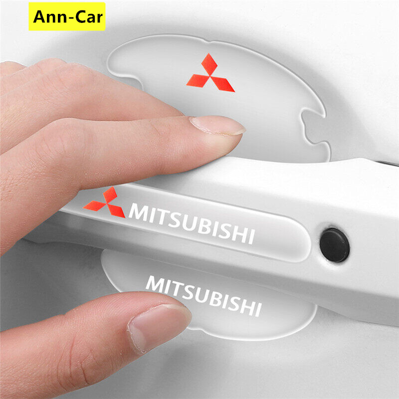 Ann-Car 4ชิ้นเซ็ตมิตซูบิชิมือจับประตูรถที่ครอบภายในชามป้องกันรอยขีดข่วน ...
