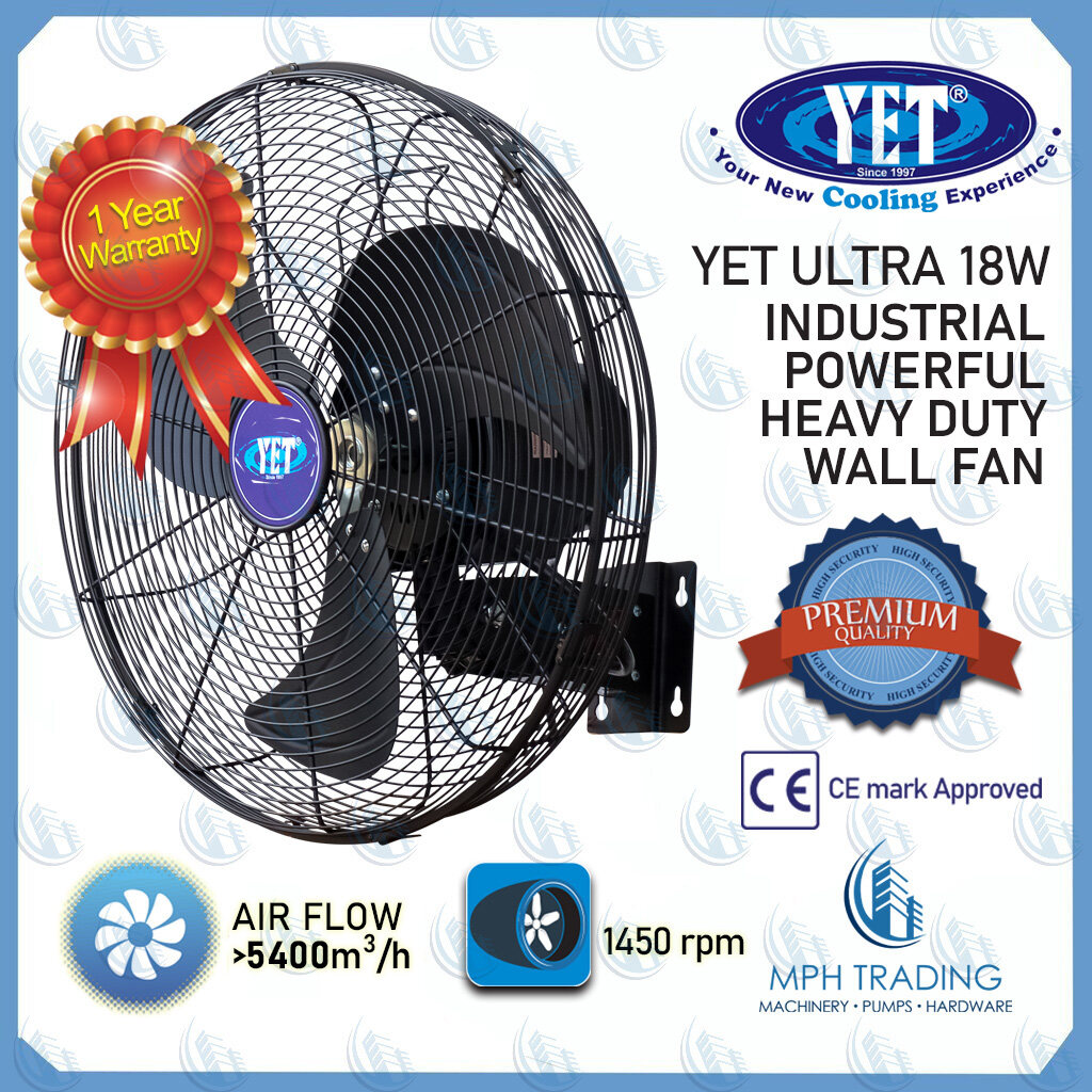YET Ultra 18W & 20W Inch Heavy Duty Powerful Industrial Wall Fan ...