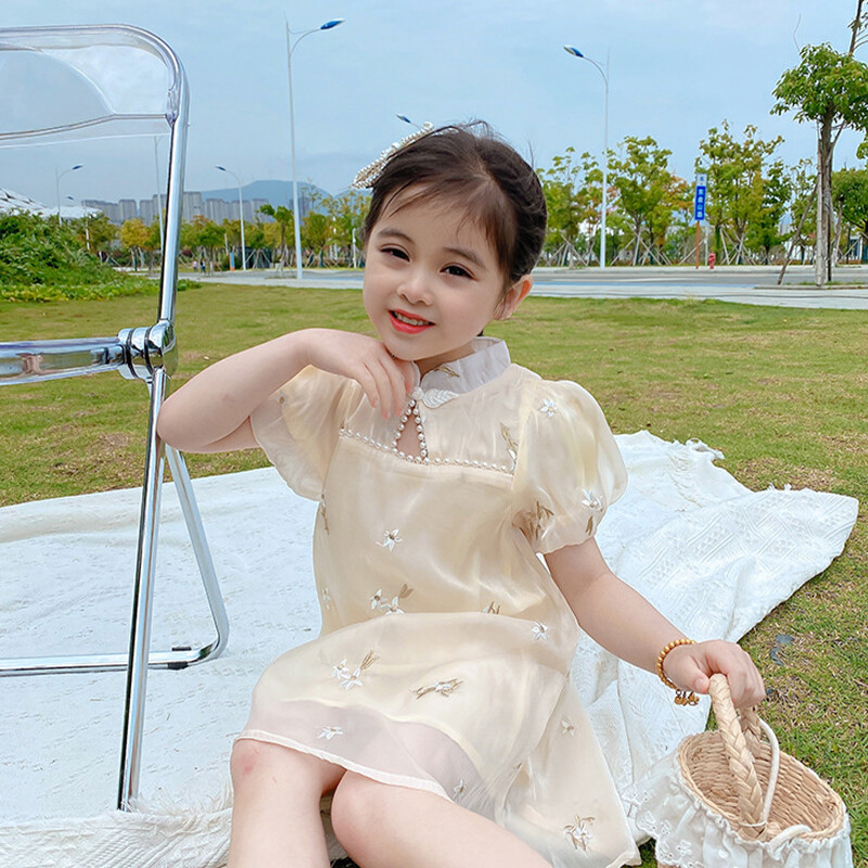 IP Girls Cheongsam ชุดเจ้าหญิงแขนพัฟสำหรับเด็กชุดเดรสสไตล์จีน - I ...