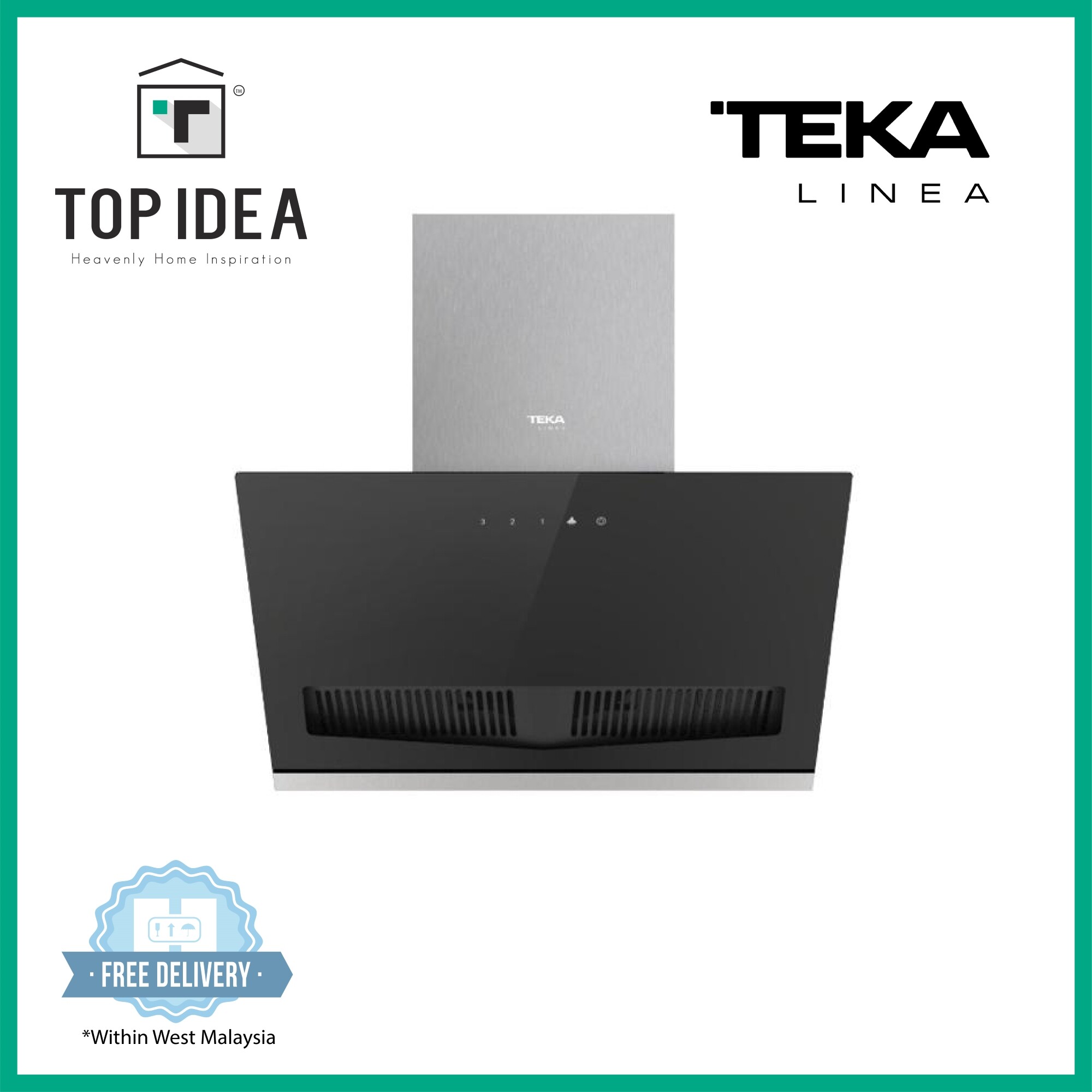 TEKA LINEA LVT 90 Vertical Hood | 1,400m³/hr Suction Power | Self Clean ...