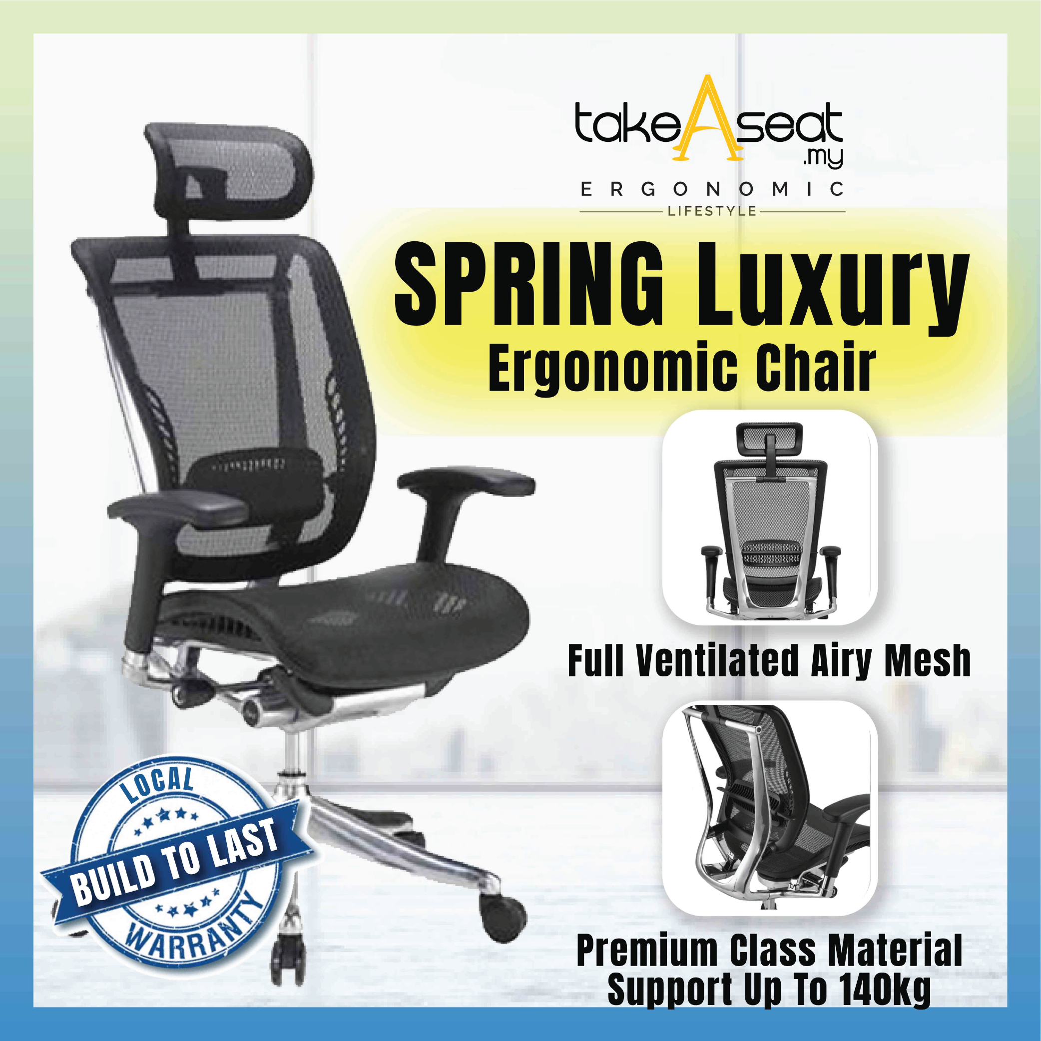 ergoActive ★ Spring Luxury Ergonomic Chair (Easy Self Setup ...