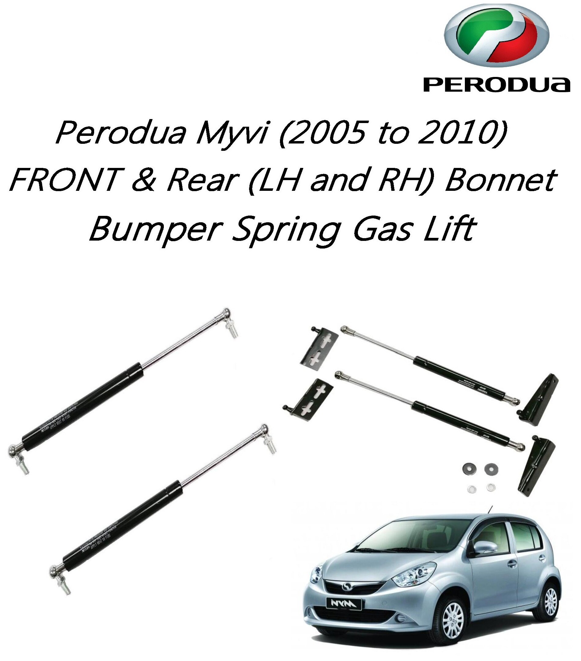Perodua Myvi (2005~ 2010) Car Front & Rear Hydrolic Boot Bonnet Damper ...