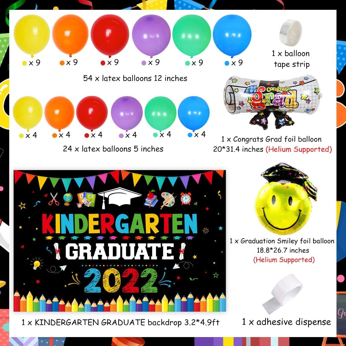 JOYMEMO Kindergarten Graduation Decorations Kit 2022 - Colorful Balloon ...