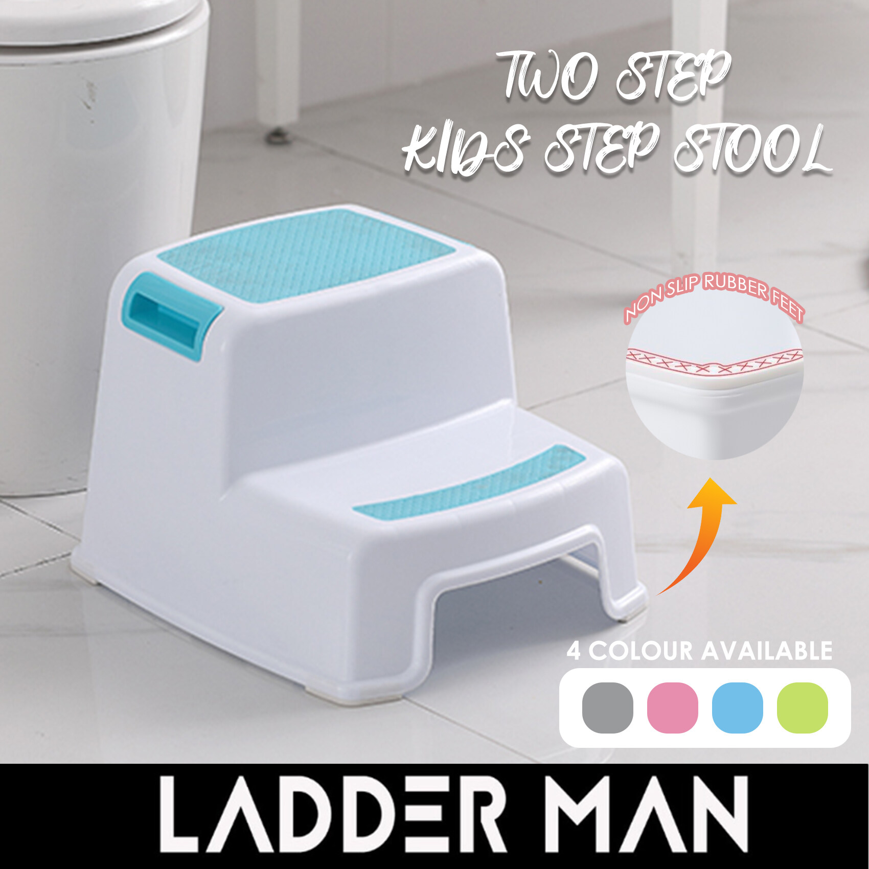 3518 2 STEP KIDS STEP CHAIR STEP STOOL LADDER POTTY TRAINING STAIR ...