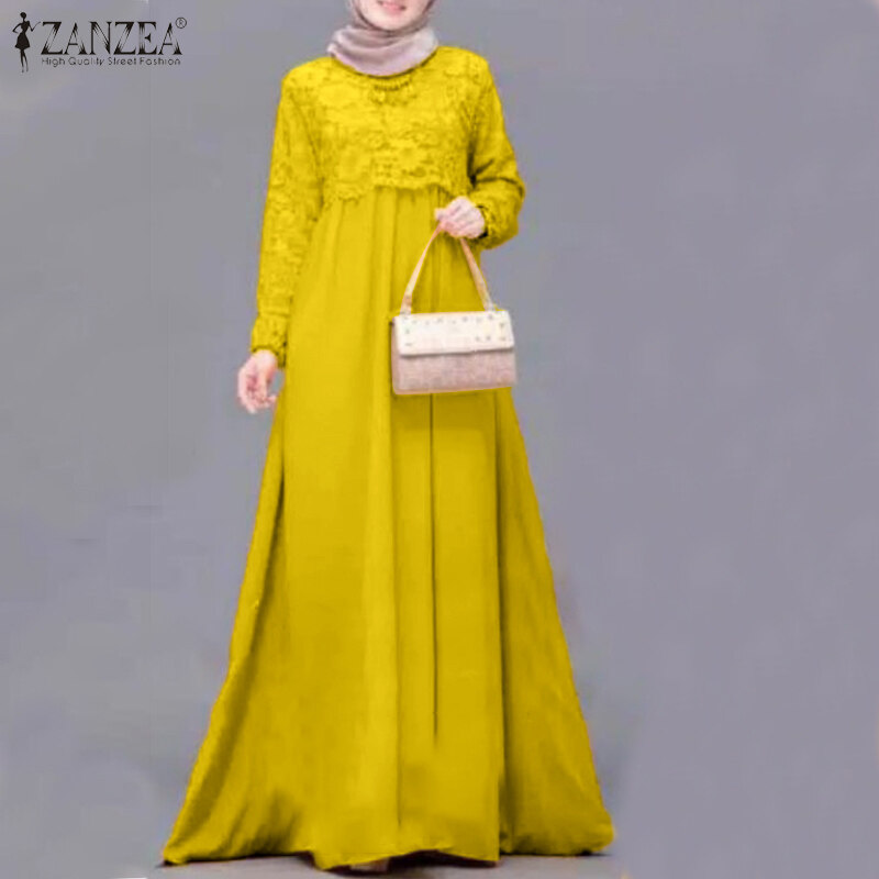 【baju Raya】hijabfab Zanzea Muslimah Womens Muslim Abaya Kaftan
