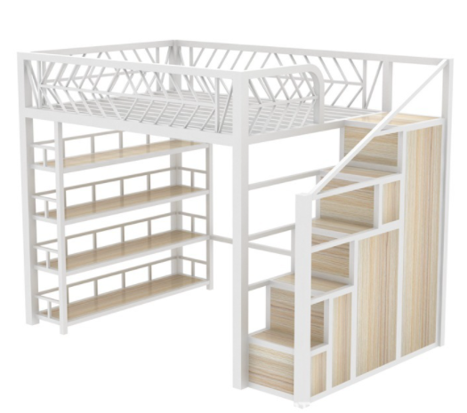 260x200x180cm WHITE DOUBLE DECKER WITHOUT MATTRESS LOFT wooden bed ...