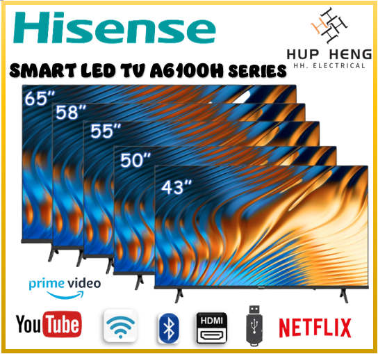 Hisense 4K UHD LED SMART TV (43/50/55/58/65 Inch) HDR 10 VIDAA U5 43A6100H / 50A6100H / 55A6100H ...