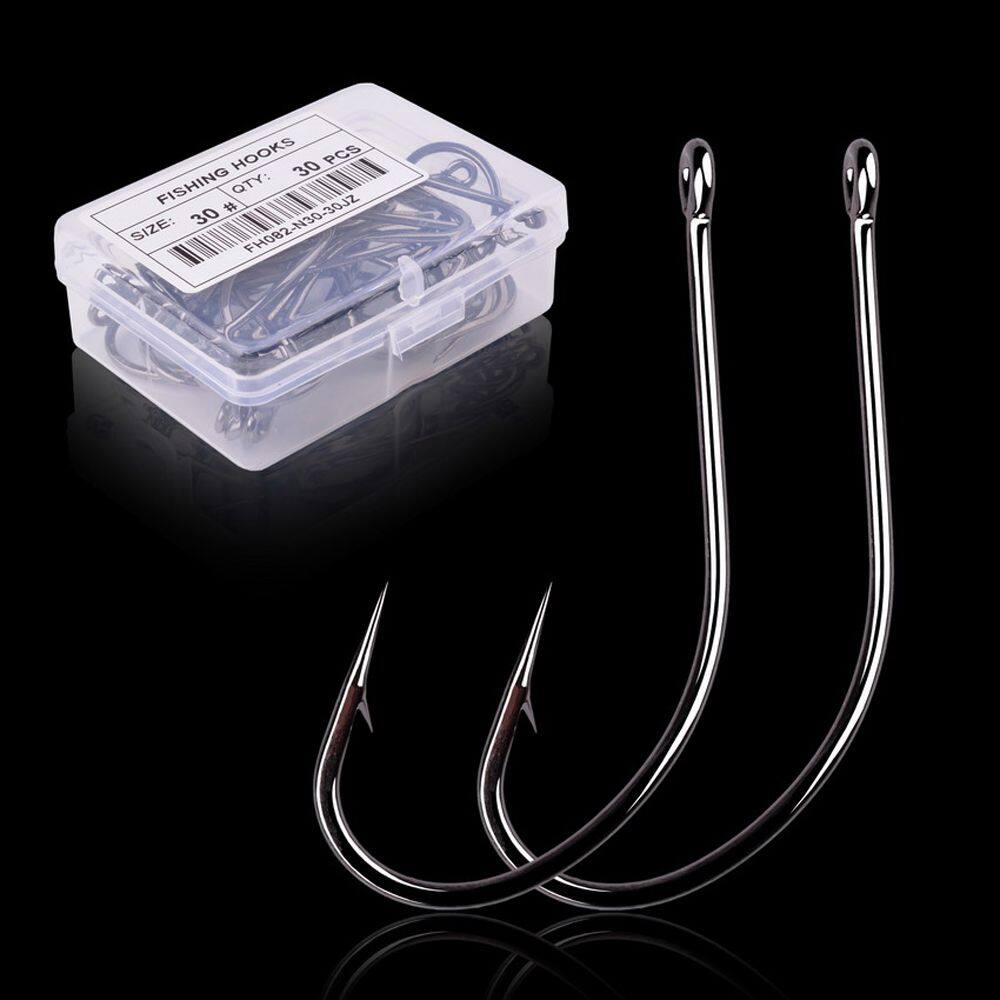 RVIVWK #2-#17 50Pcs สีดำ Nickle Octopus Fishing Hooks Sea Pint Hook ...