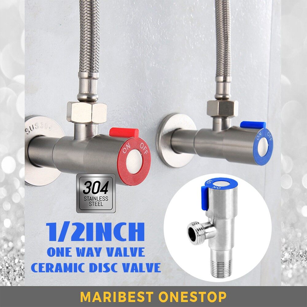 MCPO100 BLUE SUS304 Stainless Steel Quarter Turn Angle Valve 1/2 Inch ...