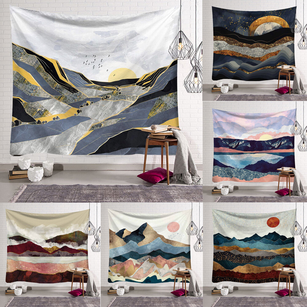 Nordic Style Wall Hanging Mandala Tapestry Traveling Camping Sunrise ...