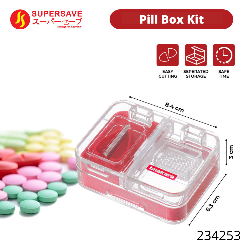 3in1 Pill Medicine Cutter Box Tablet Storage Splitter Case Portable ...