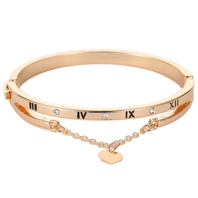 BBty แฟชั่นตัวเลขโรมันพู่หัวใจกำไลสตรีแฟชั่นหวานเครื่องประดับ ...