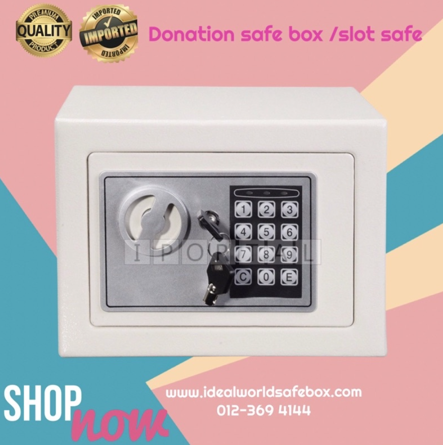 Peti Besi Simpan Duit Safe Box Small Safe Small Digital Safety Safe Box 17E Home / Hotel Use ...