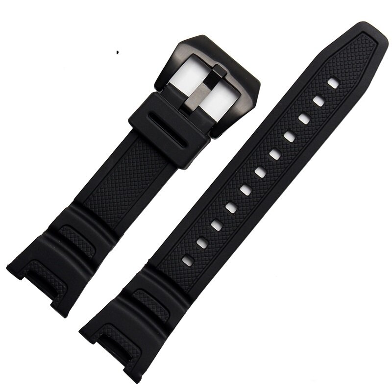 Silicone Watchband Women Men Black Sport Diving Watch Band Strap With ...