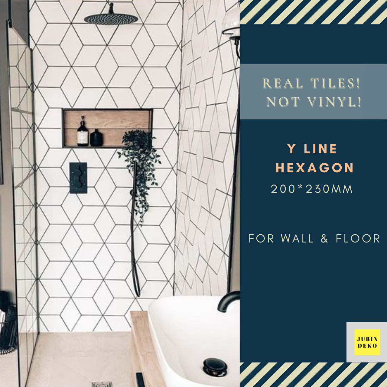 [NOT STICKER] *1 BOX 36PCS* HEXAGON WALL TILES /MOZEK/ MOSAIC TILES ...