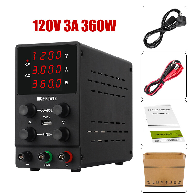 120V/60V/30V 10A / 5A Digits Digital Variable LAB DC Power Supply ...