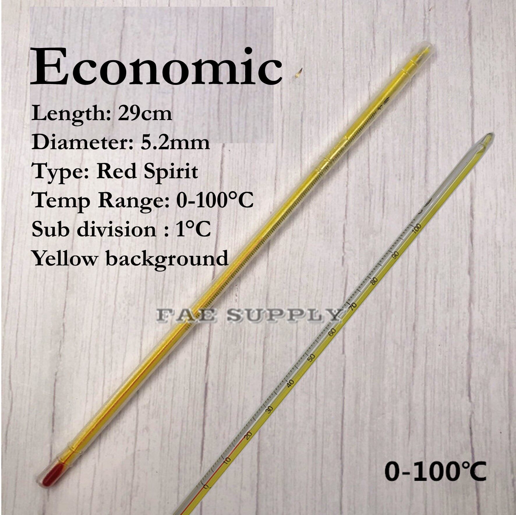 Glass thermometer 0-100 degree Celsius non mercury School Experiment ...