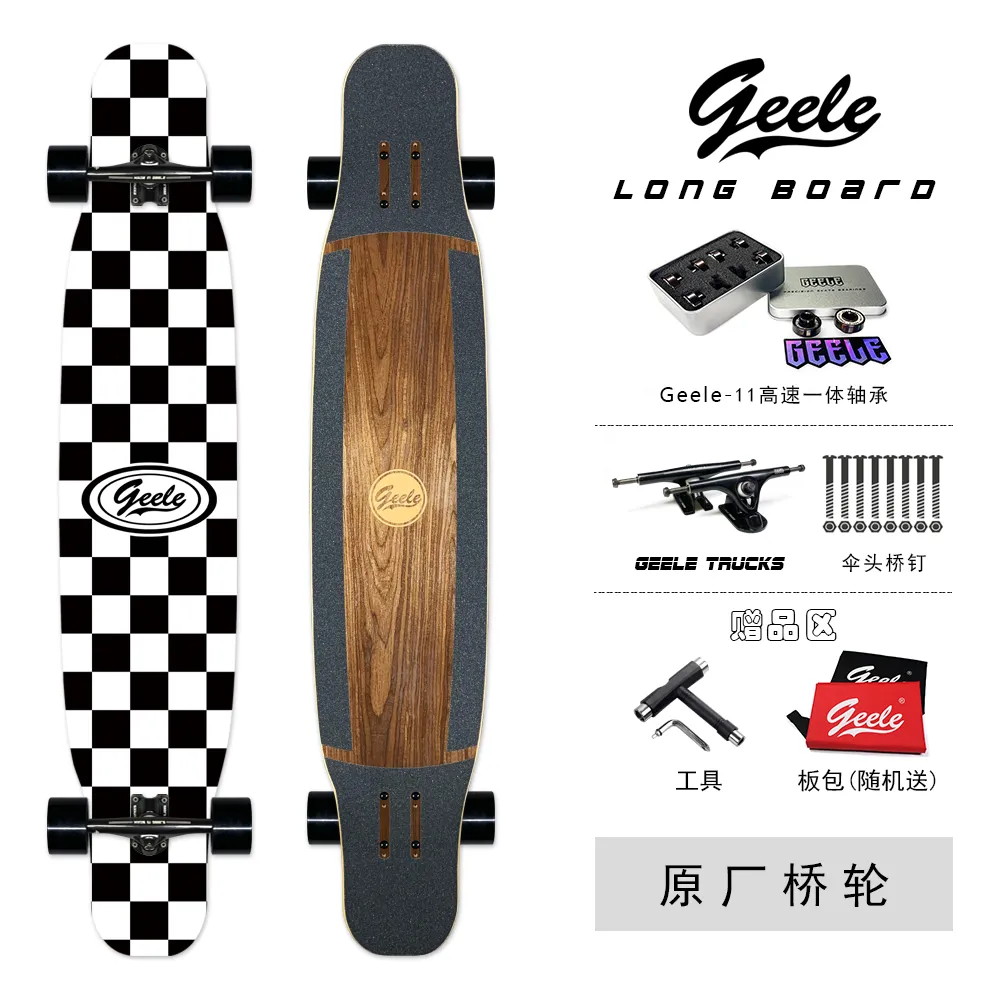 [เตรียมจัดส่ง] Geele Maple สี่ล้อสเก็ตบอร์ดเต้นรำดอกไม้แบน Longboard ...