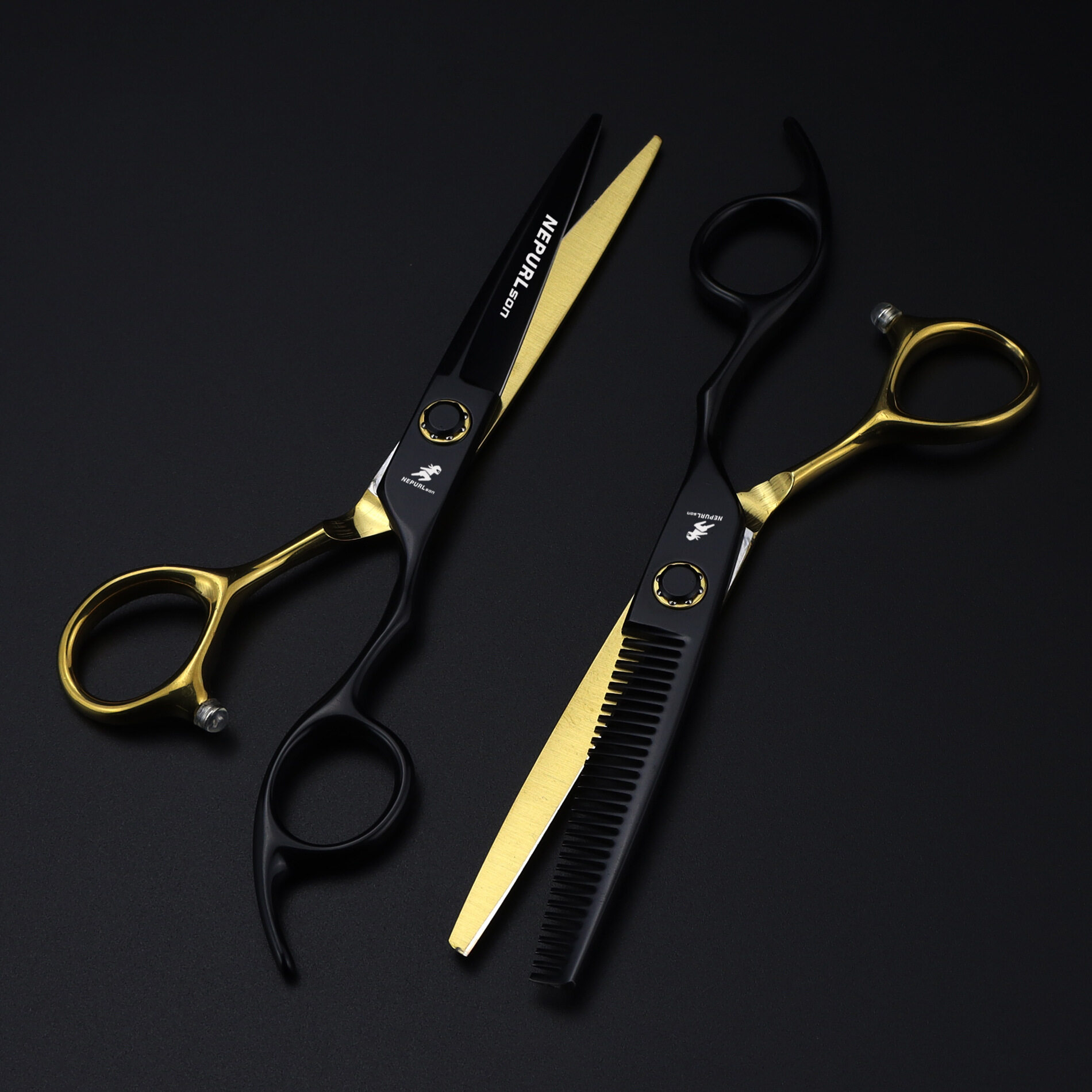 6.0 Inch Black Gold Bearing Style Napson Hairdressing Scissor, Barber ...
