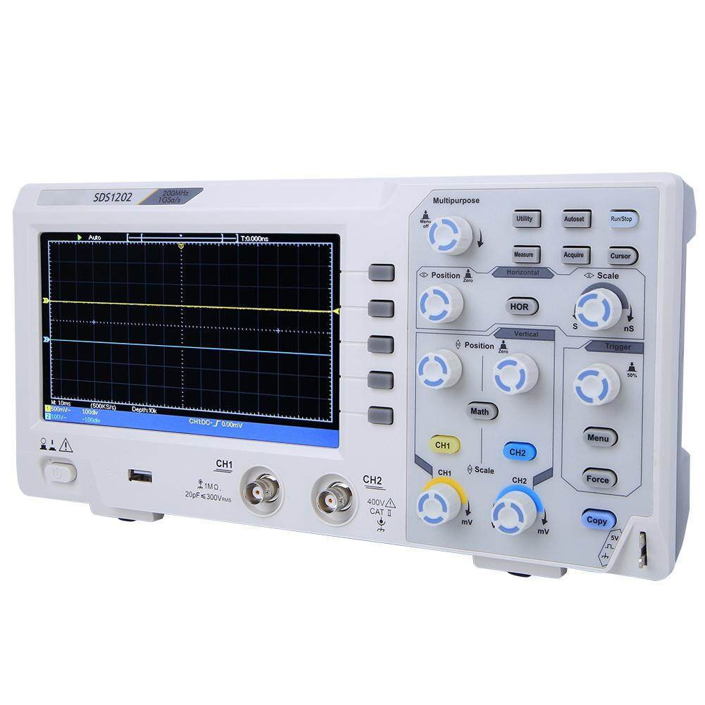 Tamaloha owon sds1202 200MHz 1GS/S 7in จอแอลซีดีมัลติฟังก์ชั่ดิจิตอล 2-Channel Oscilloscope 100 ...