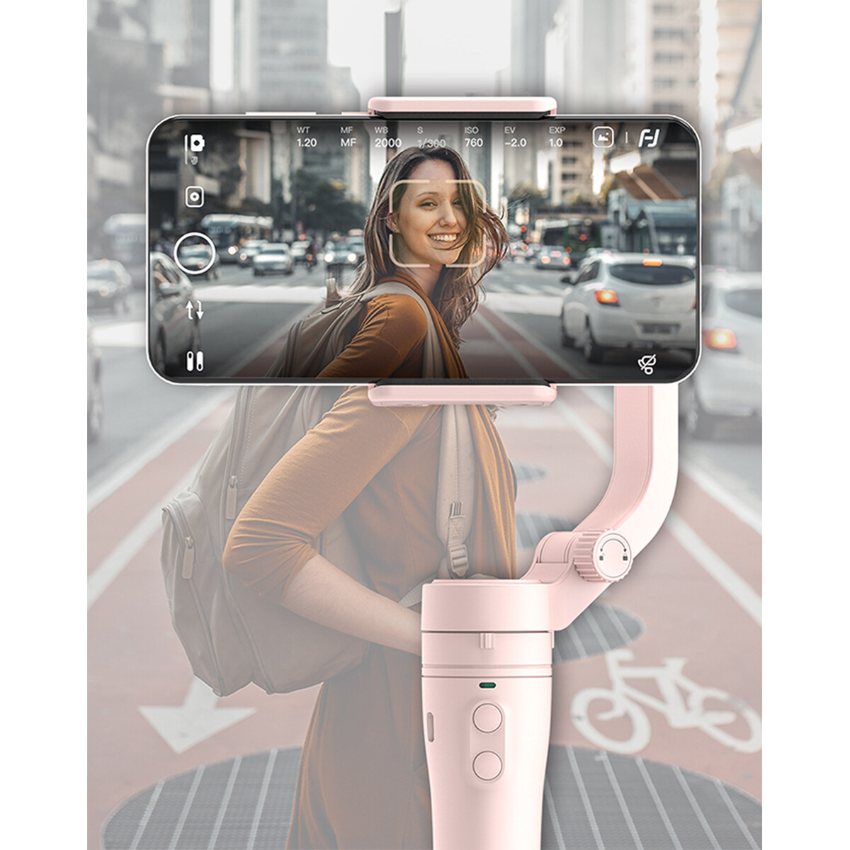 Feiyu VLOG Pocket 3-แกนไม้เซลฟี่แท่นยึดกล้อง360 ° หมุนพับได้ AI ติดตาม Gimbal สำหรับ Vlog ถ่าย ...