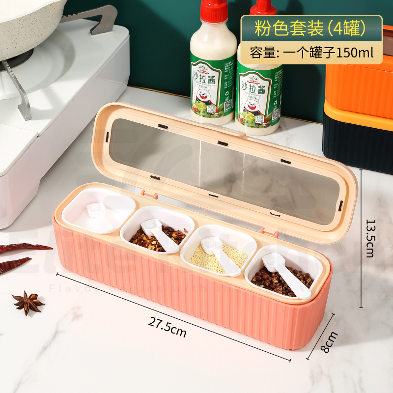 Elite Kitchen - 4 IN 1 INS Style Cute Seasoning Box Set Spice Storage ...