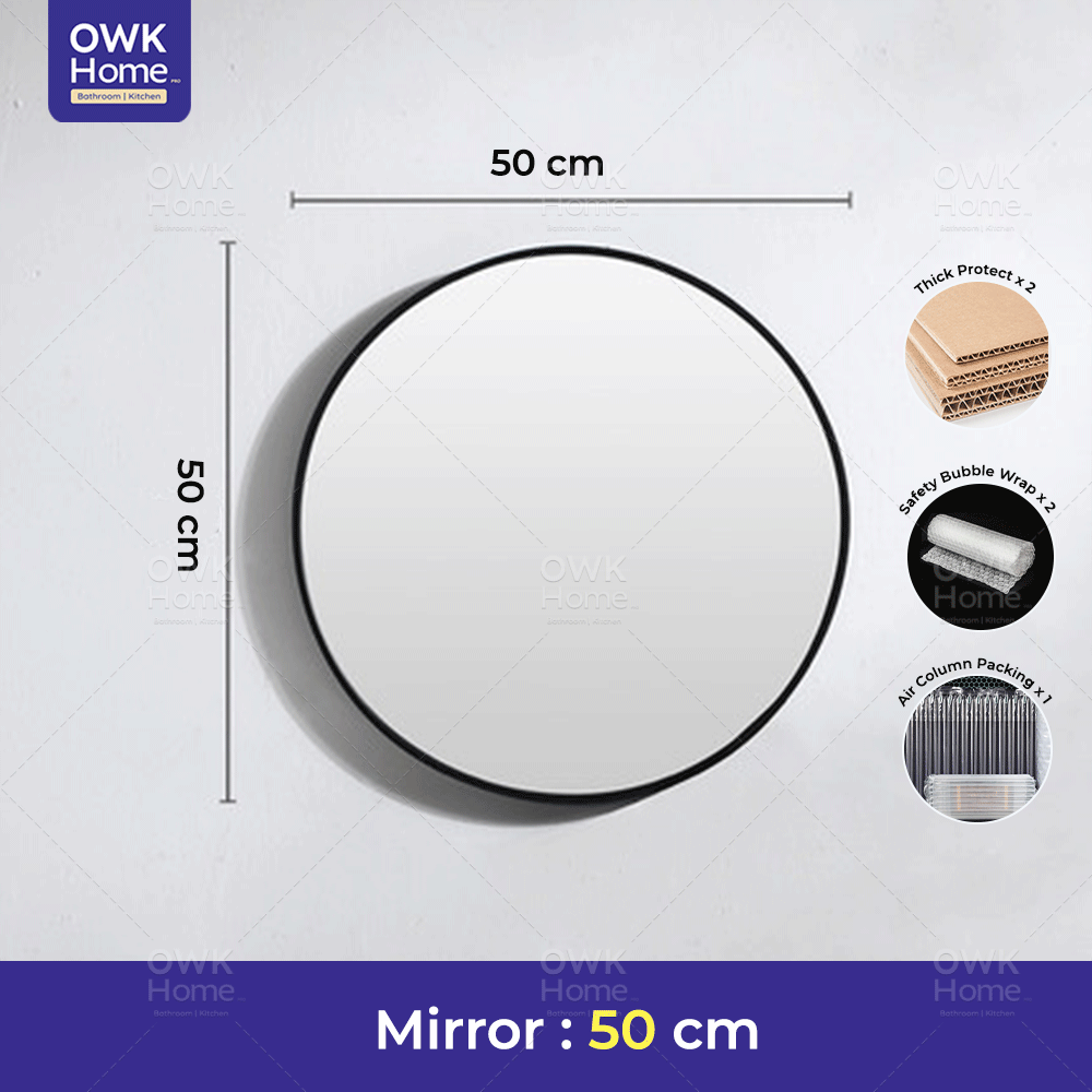 Black Mirror | Bathroom Round Mirror | Aluminium Mirror | Wall Hanging ...