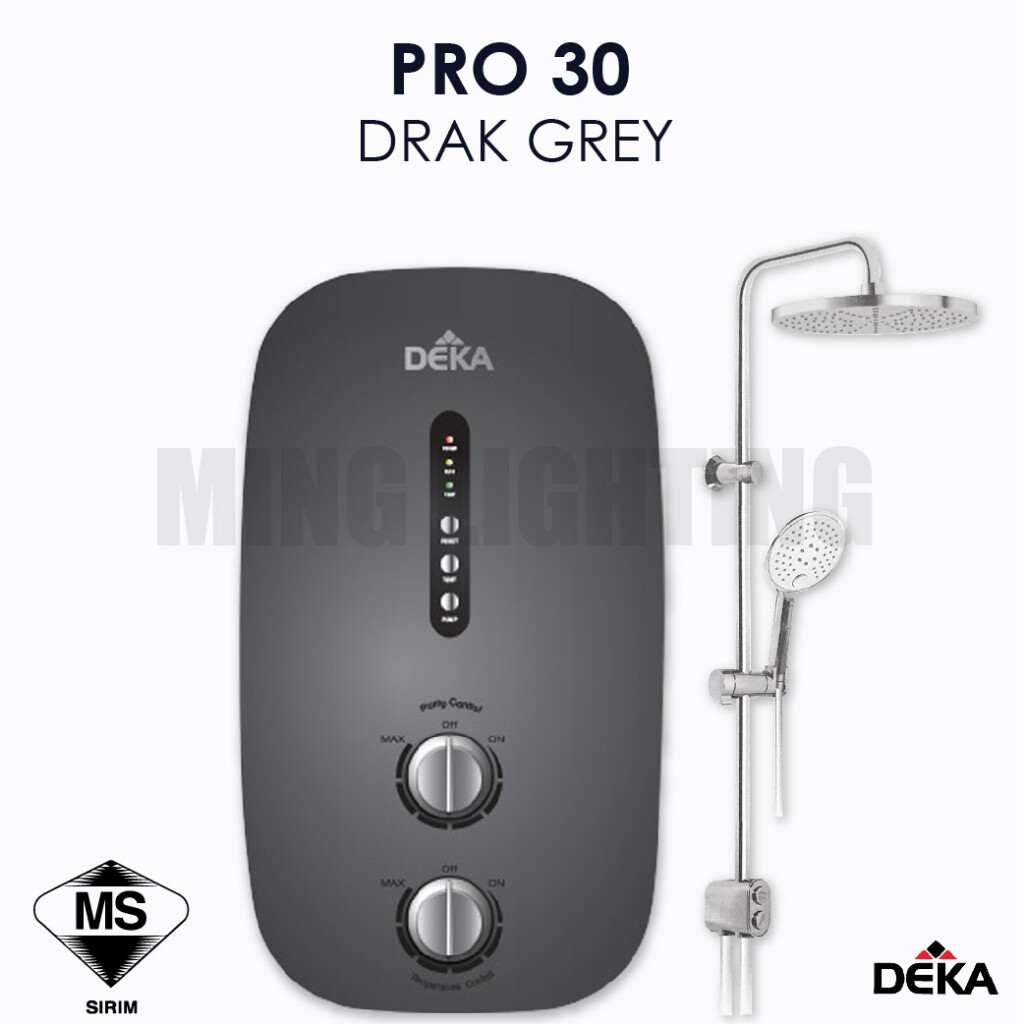 (Sirim) Deka Instant Water Heater Pro 30 with Pump White Hot Cool ...