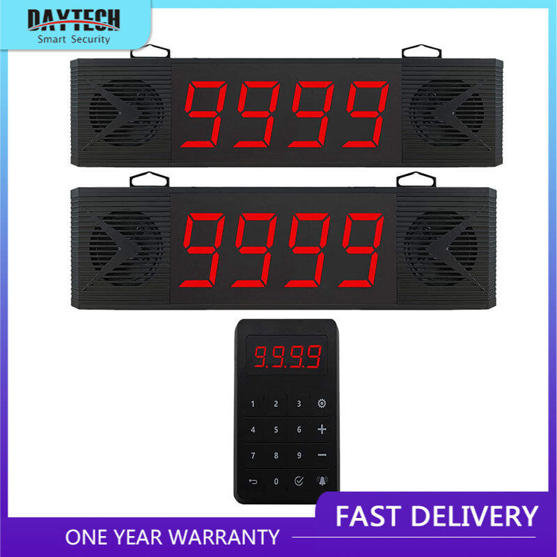 DAYTECH Wireless Calling System 4-Digit Wireless Queue Calling System Waterproof Touch Keypad ...