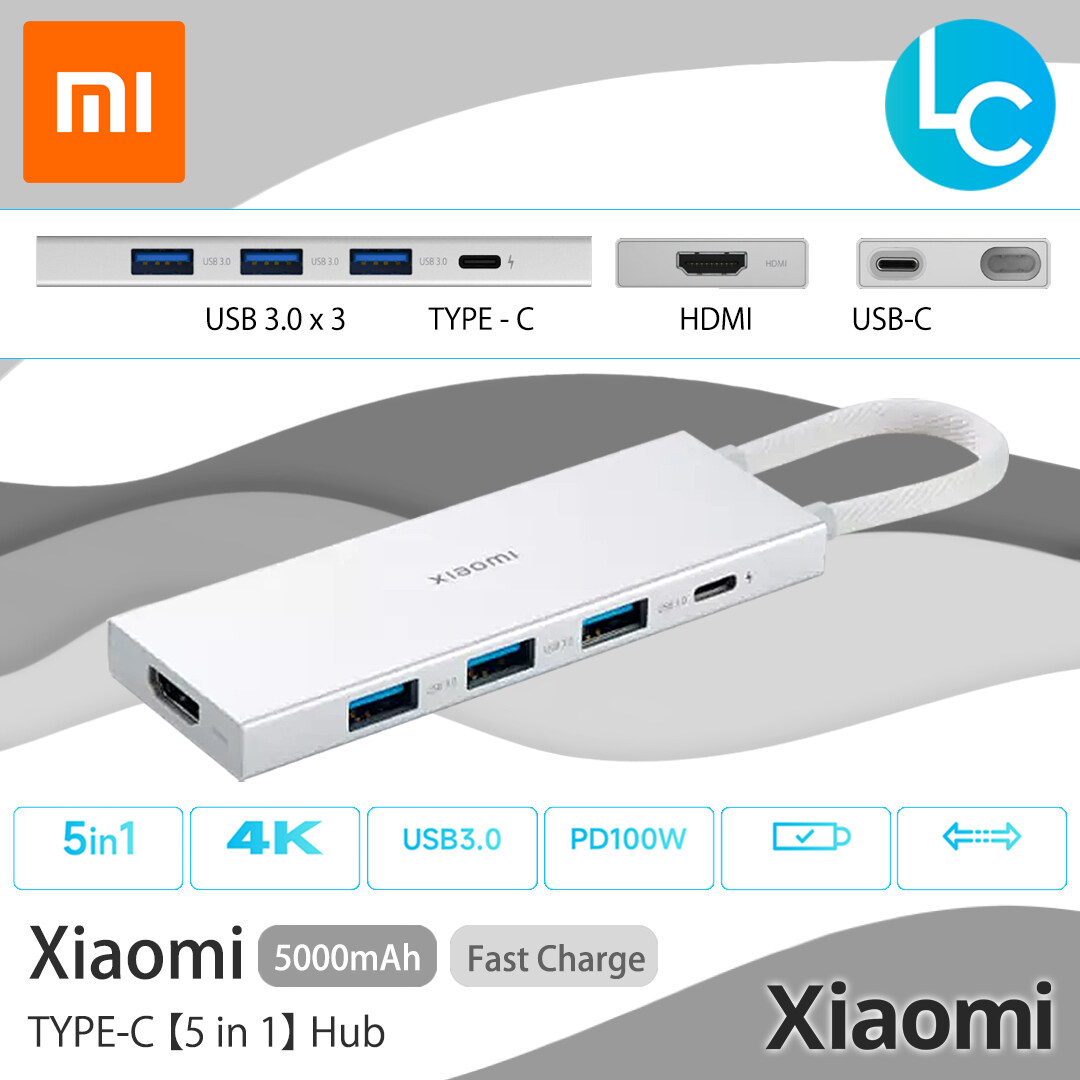 Xiaomi Type-C 5 in 1 Docking Station Hub Port Extender Adapter USB3.0 ...
