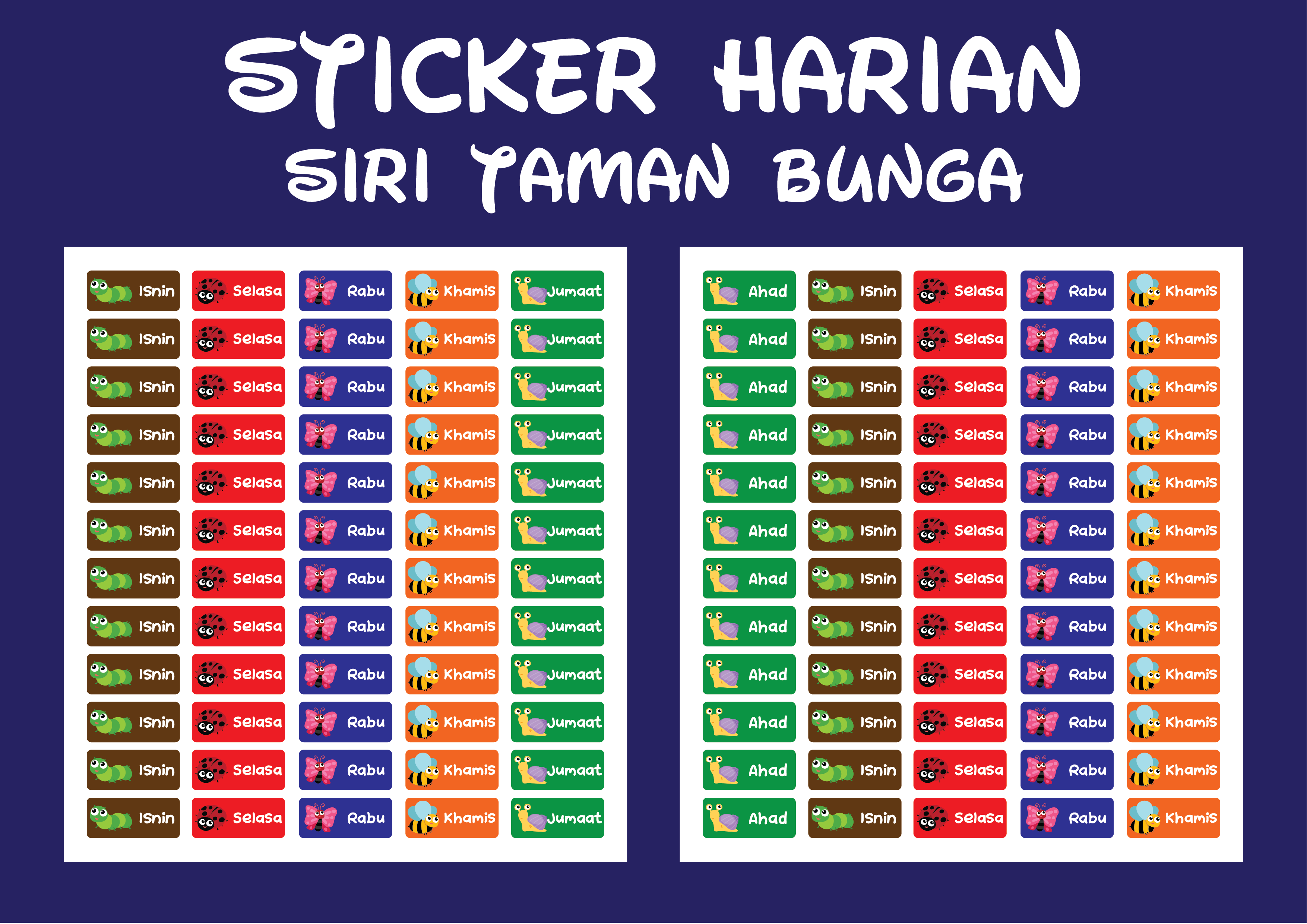 Sticker Hari Sekolah Jenis PVC Quality [ Sticker Waterproof / Sticker ...