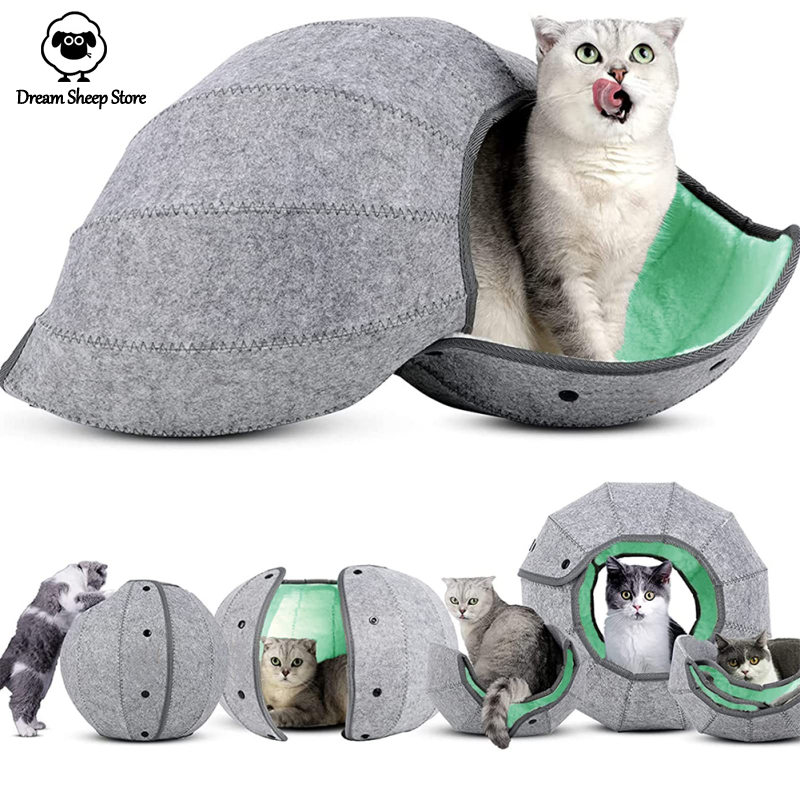 DreamSheep Pet Tunnel Bed Hideouts Multi-function Portable Foldable ...