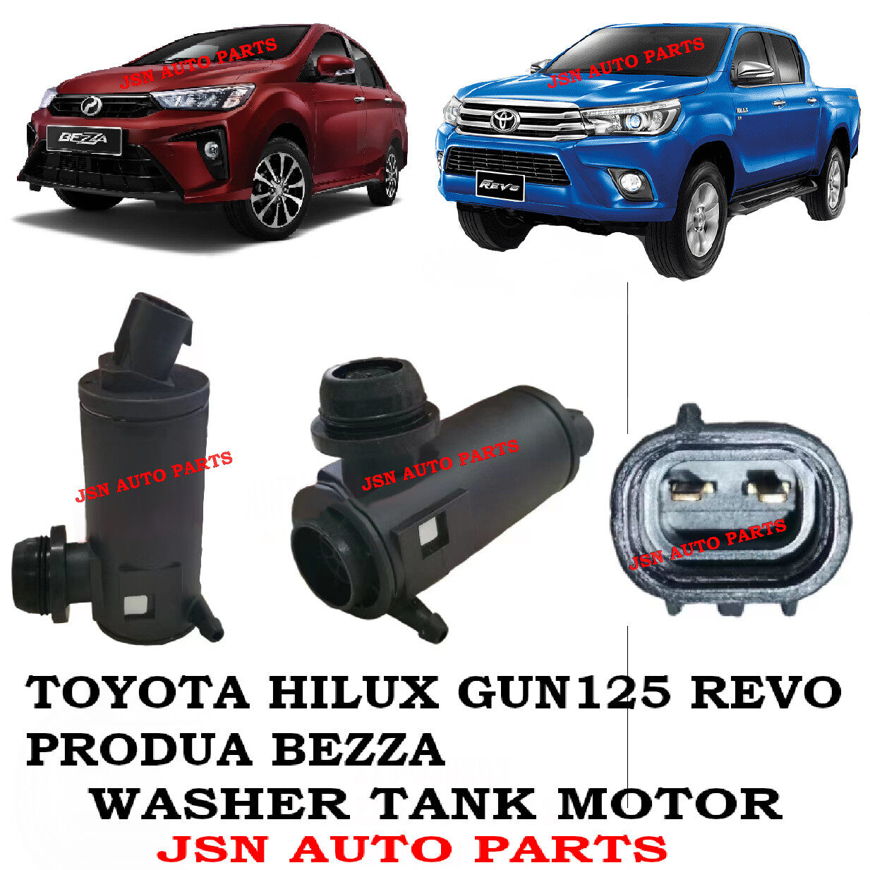 WASHER TANK MOTOR TOYOTA HILUX REVO GUN125 , PRODUA BEZZA WIPER TANK ...