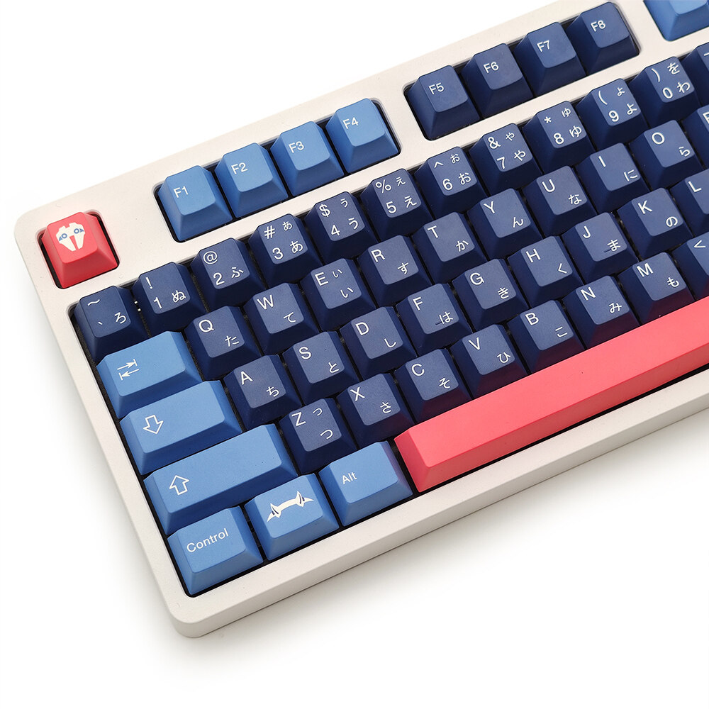 128คีย์ PBT สีฟ้าเหล็กคีย์แคป Cherry Profile ย้อมส่วนบุคคล Keycap ...