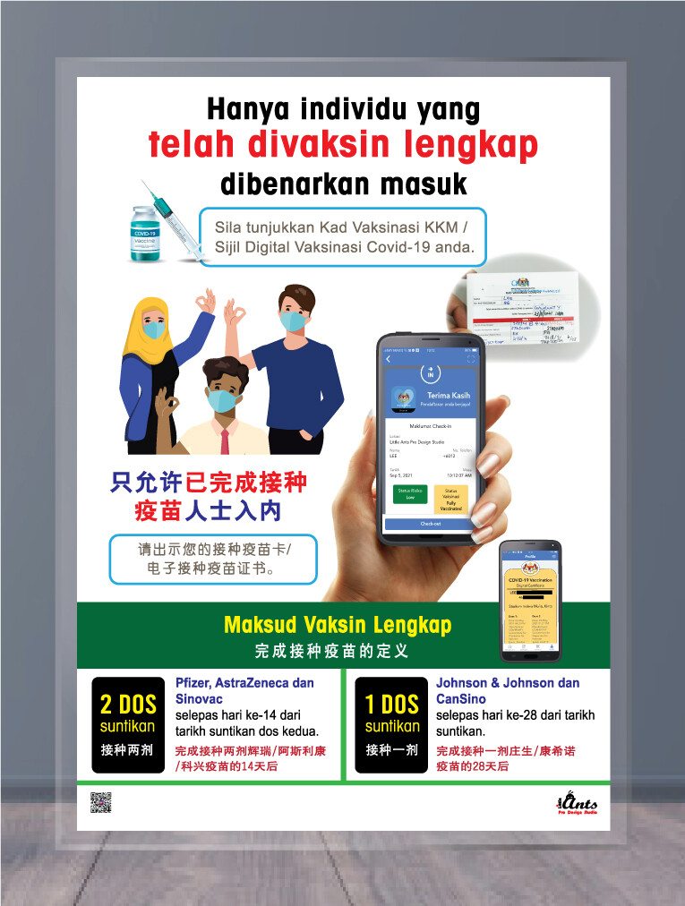 A4 size laminate SOP poster dine-in SOP prevention wear mask makan di ...