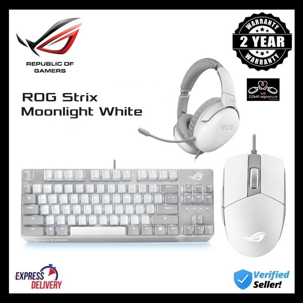 Asus ROG Moonlight White Edition Gaming Combo Set (Strix Scope NX TKL ...