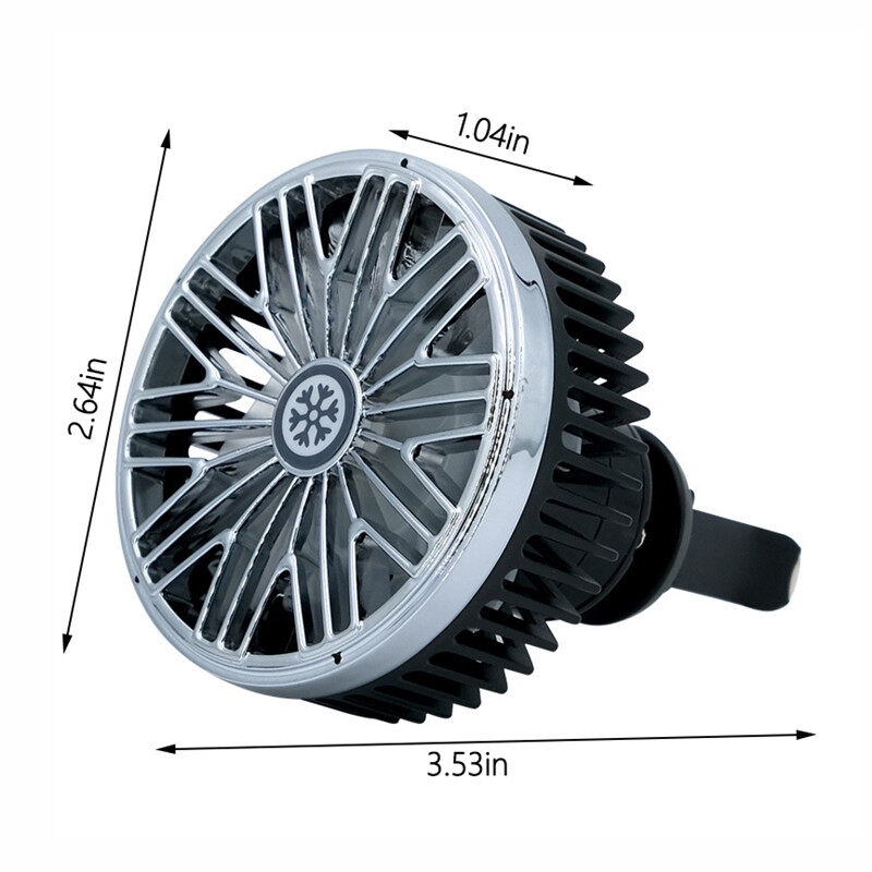 【ความงามDiarไดอารี่】พัดลมUsbในรถยนต์ที่มีสีสันหมุนได้ 360 องศาไฟLED USB ...