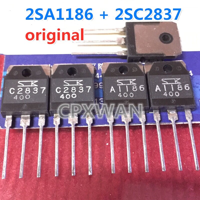 2ชิ้น1คู่2SA1186 TO-3P 2SC2837 (A1186 1ชิ้น + C2837 1ชิ้น) TO-3P ...