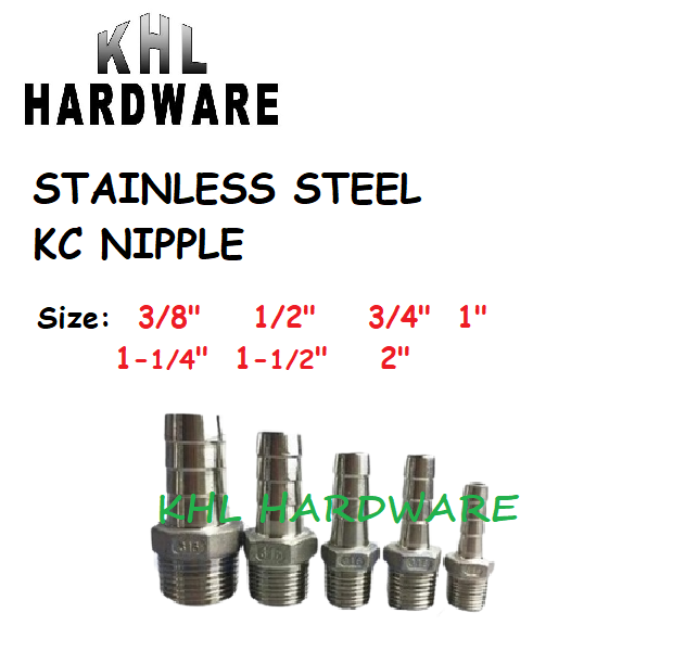 [KHL] Stainless Steel Fitting - KC Nipple / SS304 Hose End Nipple ...