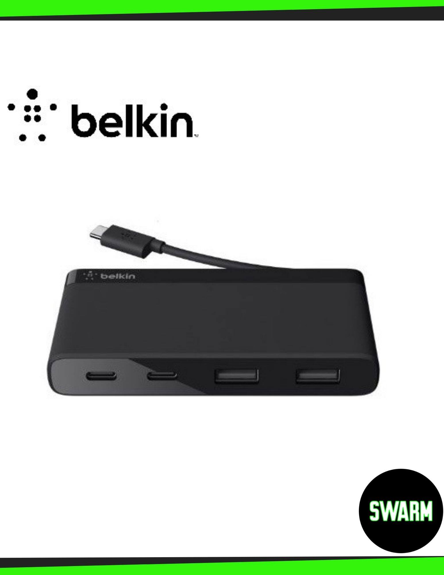 BELKIN F4U090btBLK 3.0 USB Type-C 4-Port Mini Travel Hub 900mA Power 5 ...