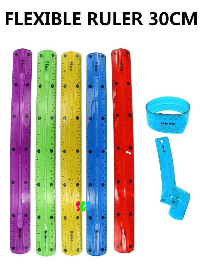 Flexible Ruler ( 15cm / 20cm / 30cm ) " 弹性尺 " pembaris fleksibel ( Random Colour ) | Lazada