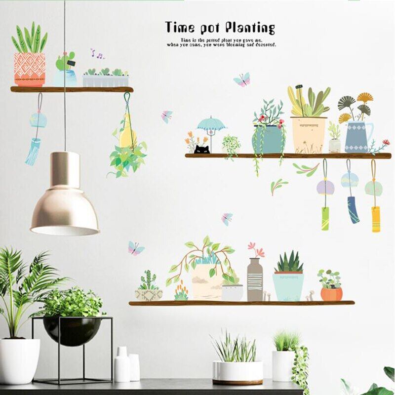 สติ๊กเกอร์ติดผนังขนาดใหญ่ INS Leaves Flamingo Unicorn Wall Decal สำหรับ ...