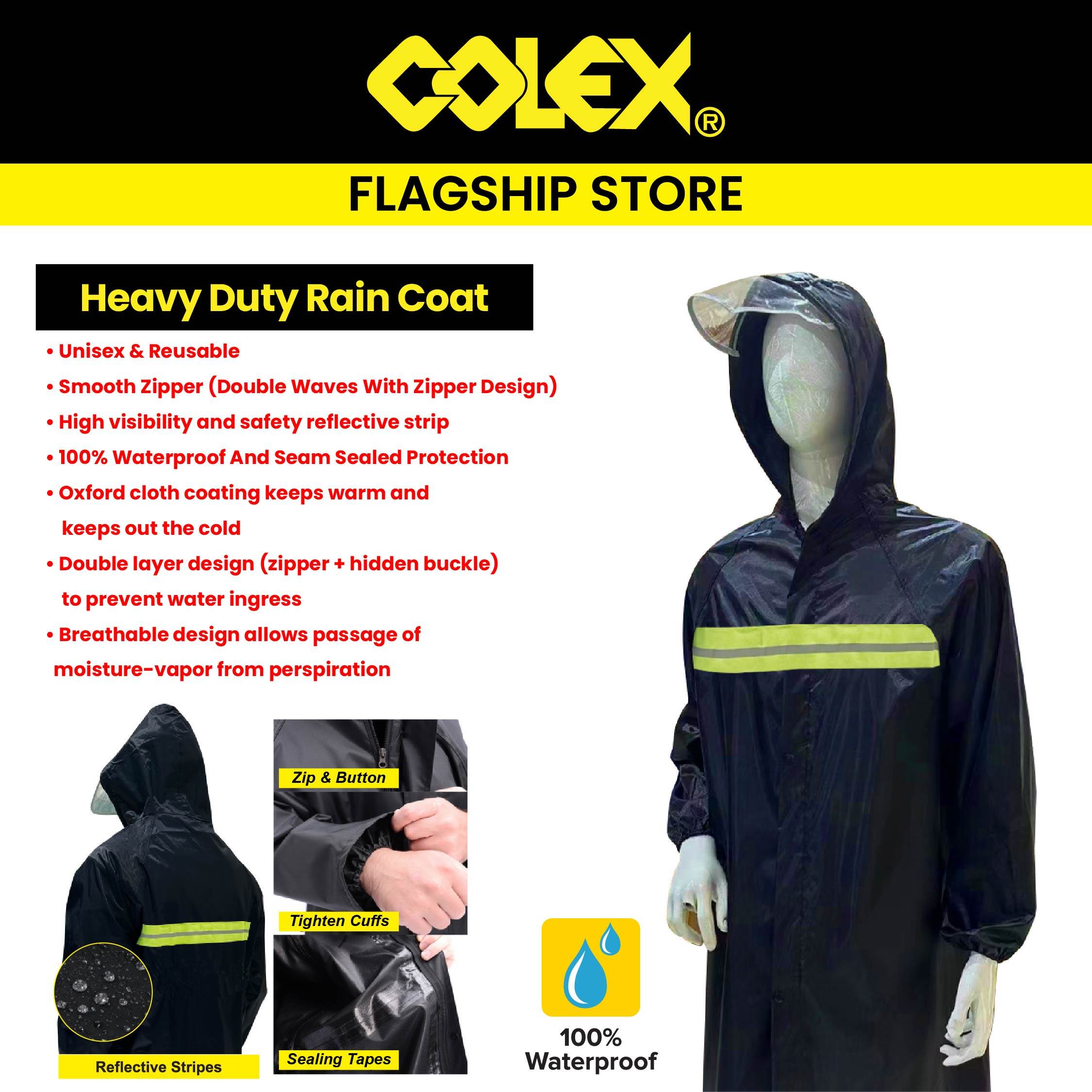 COLEX Raincoat Pants Rainsuit Motorcycle Bike Bicycle Jacket Jaket Jas Rain Coat Tebal Motor ...