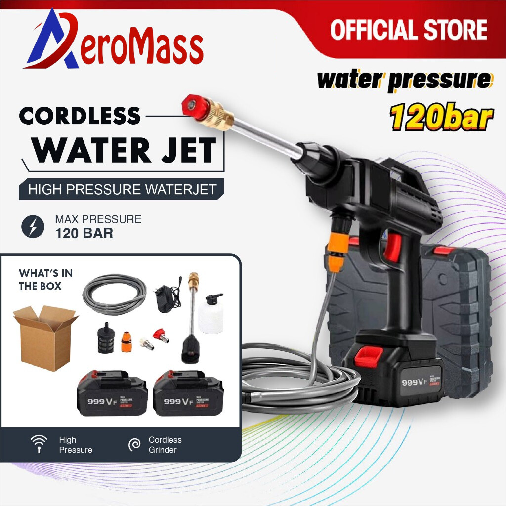 Aeromass 999VF Cordless Water Jet Machine Cleaner Air Cuci Kereta Water ...