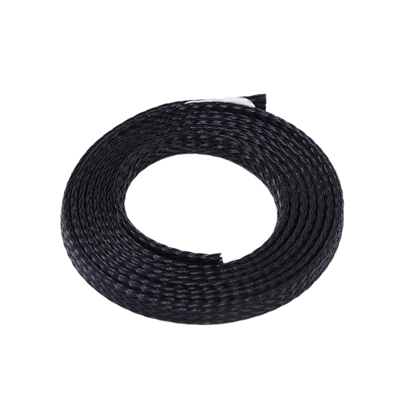 1M Black Nylon Mesh Tube PET Wire Sleeving Spiral Wrapping Expandable ...