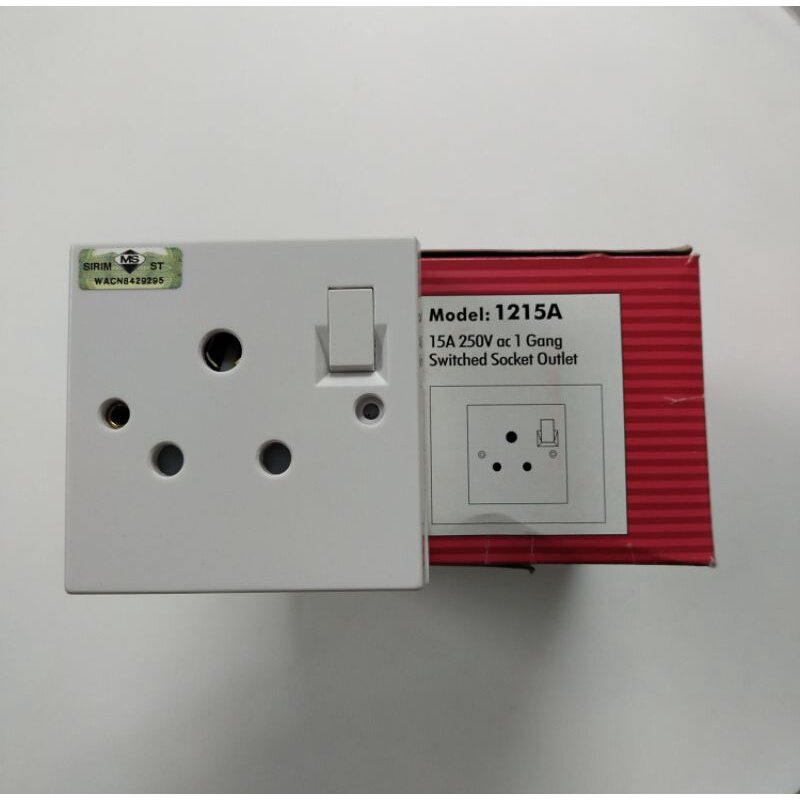 UMS 15A SWITCH SOCKET OUTLET (1215A)(SIRIM) / SINGLE SWITCH SOCKET ...