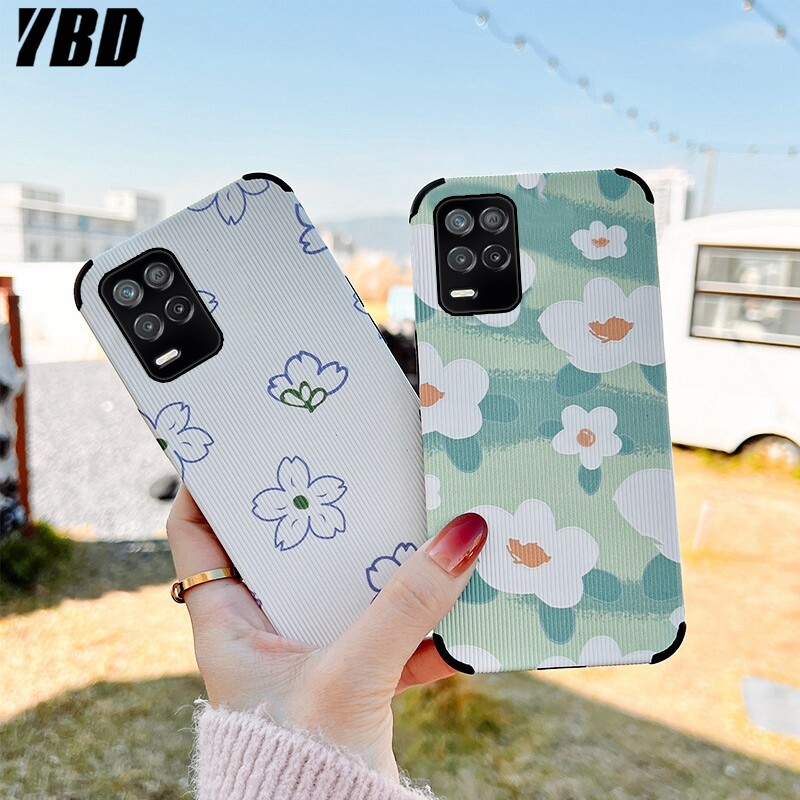 Ybd เคสโทรศัพท์ซิลิโคนสำหรับ Oppo Realme 8 5g เคสหลังลายดอกไม้ปกป้อง